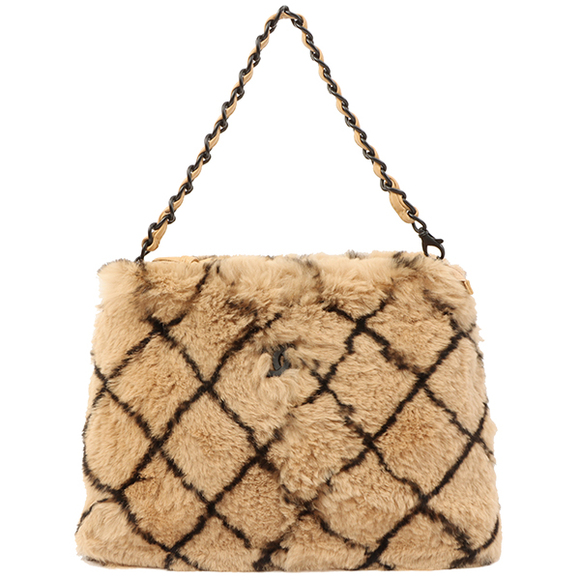 CHANEL | Bags | Chanel Around 200 Made Lapin Fur Cc Mark Plate Chain ...